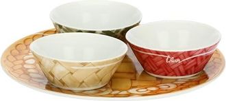 Thun Teller-Set mit Aperitif-Schalen aus Porzellan Umarmung