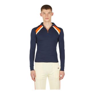 Wales Bonner Jazz Half Zip Pullover - - Tops - Herren - Blau - M