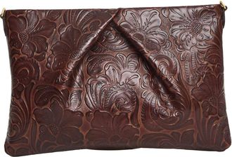 Dries Van Noten unisex, Sacs, Brun, Taille: ONE Size Pochette Pliss&eacute;e en Cuir