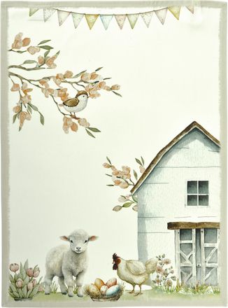 Sander Geschirrtuch Farm House - Lamm, Huhn, Eier, Haus