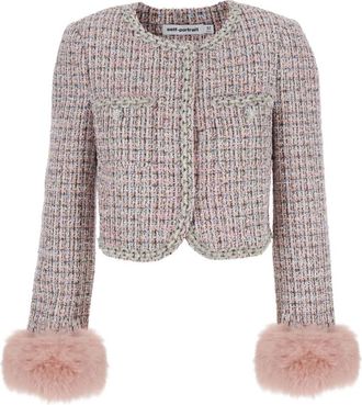 Self Portrait Femme, Vestes, Rose, Taille: 34 FR Veste Courte Ras du Cou