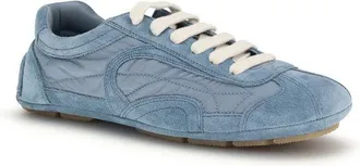 Prada Womens Blue Lamb Ovis Aries Athletic Sneakers