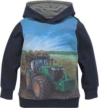 Kidsworld Kapuzensweatshirt Traktor - Fotodruck bedrucktes Design, aus angerauter Sweatware, mit Rippbündchen