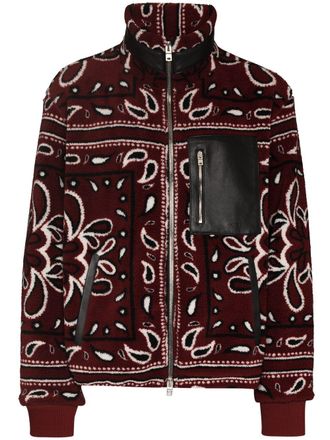 Amiri Fleecejacke mit Bandana-Print - Rot