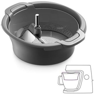 Kenwood Moulin &agrave; l&eacute;gumes &eacute;lectrique, Passoire &agrave; l&eacute;gumes en m&eacute;tal avec diff&eacute;rentes grilles, capacit&eacute; 500 g, lavable au lave-vaisselle, gris
