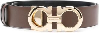 Ferragamo Femme, Accessoires, Brun, Taille: 85 CM Ceinture R&eacute;versible avec Boucle Gancini