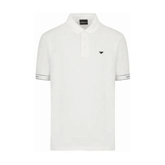 Armani Homme, Tops, Blanc, Taille: XL Polo Classique en Jersey de Coton