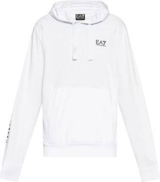 Emporio Armani hoodie &agrave; logo imprim&eacute; - Blanc
