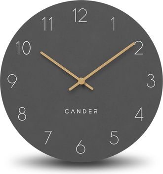 Cander Berlin MNU 2630 A Wanduhr lautlos ohne Ticken 30 cm analog Wohnzimmer Küche modern Vintage grau Holzzeiger