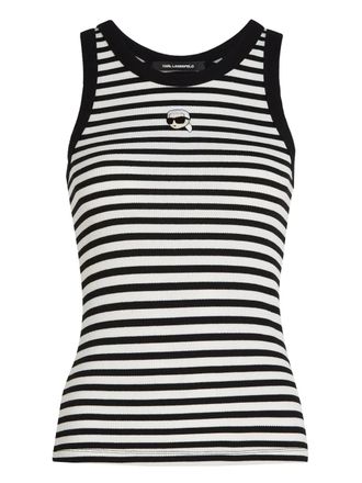 Karl Lagerfeld débardeur Ikon nervuré - Blanc