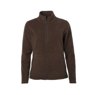 James & Nicholson Damen Fleece Jacke mit Stehkragen im klassischen Design (XXL, Brown)
