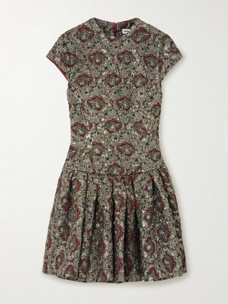 SIMKHAI Elowen Minikleid Aus Metallic-jacquard Mit Falten - Mehrfarbig