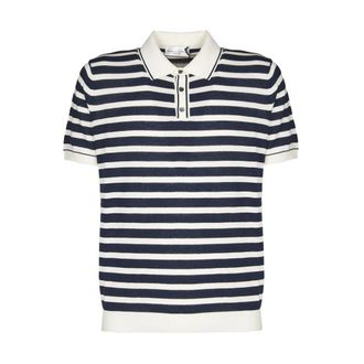 Roberto Collina Homme, Tops, Bleu, Taille: XL Polo MC Riga Bicolore