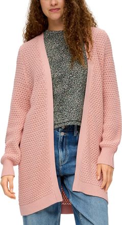 s.Oliver Damen 2138023 Lange Strickjacke mit Strickmuster, Rosa, XL