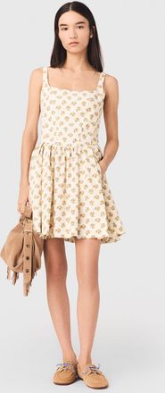 Maje Robe Courte &Eacute;vas&eacute;e Imprim&eacute;e - Jaune Petites Fleurs Print - Maje