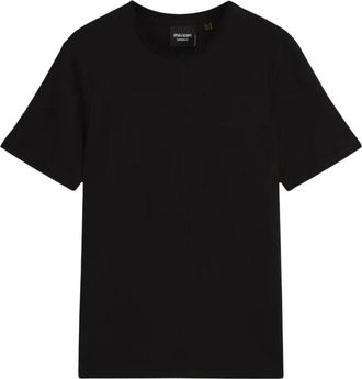 Lyle & Scott Homme, Tops, Noir, Taille: S T-Shirt &agrave; Manches Courtes et Col Rond