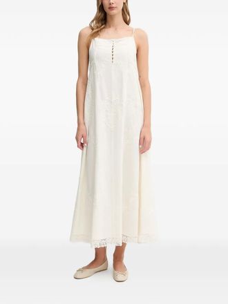 Hoss Intropia crochet-trim button dress - Blanc