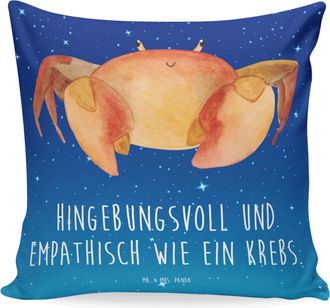 Mr. & Mrs. Panda Sofakissen Sternzeichen Krebs - Geschenk, Dekokissen 40x40, Geschenk Juli, sitzkissen, Astrologie, Geburtstag Juni, Krebs Geschenk