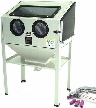 Apex Sandstrahlkabine sbc 220 mit Pistole Sandstrahlger&auml;t Sandstrahlpisole 4 D&uuml;sen