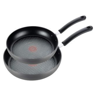 T-fal T-Fal E765S2 Ultimate Hard Anodized Nonstick 8 In and 10 In Fry Pan Cookware Set, 2 Piece Frying Pan Set, Black