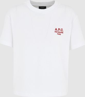 A.P.C. T-Shirt Boxy Rue Madame Blanc Rouge