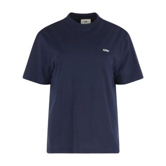 Autry Baumwoll-T-Shirt mit Sticklogo - - Tops - Damen - Blau - S