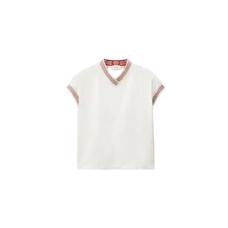 Versace Jacquard Stretch Baumwoll-Jersey T-Shirt - - Tops - Damen - Wei&szlig; - L