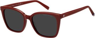 Tommy Hilfiger Femme, Accessoires, Rouge, Taille: 54 MM Lunettes de soleil rectangulaires
