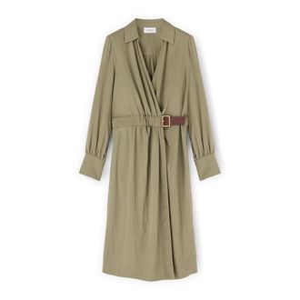 Motivi Hemdkleid aus Twill mit Drapierung - - Dresses - Damen - Gr&uuml;n - 2XL
