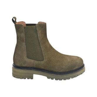 Emanuelle Vee Femme, Chaussures, Vert, Taille: 38 EU Bottes Style Militaire en Daim
