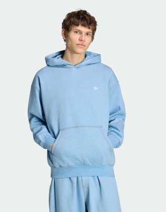 adidas Originals Trefoil Essentials - Sweat &agrave; capuche ample - Bleu clair chin&eacute;