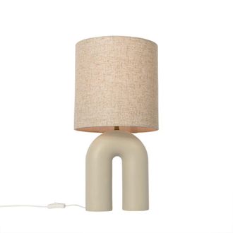 QAZQA Lotti - Lampe de table - 1 lumi&egrave;re - &oslash; 30 cm - Beige - Design, Moderne - &eacute;clairage int&eacute;rieur - Salon i Chambre i Cuisine i Salle &agrave; manger - Qazqa