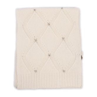 KANGRA unisex, Accessoires, Blanc, Taille: ONE Size Sciarpa Losanghe + Ricamo Caboucon