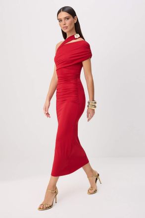 Trendyol Einfarbiges Maxikleid, &auml;rmellos, Bodycon - Rot