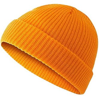 Generic M&uuml;Tze Bonnet dhiver unisexe pour femme, en mat&eacute;riau souple avec design c&ocirc;tel&eacute; et classique pour le quotidien et les loisirs, 01-YELLOW, taille unique