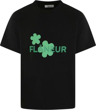 Flaneur Flâneur, Homme, Tops, Noir, Taille: S T-shirt noir à fleurs pour homme