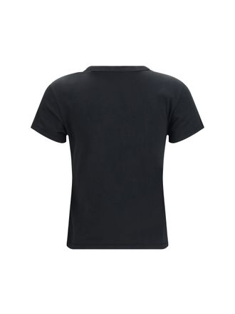 Kenzo Womens Tulip Embroidered Cotton T-Shirt Black T-Shirts And Polos