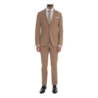 Paoloni Klassischer 2-Knopfanzug mit Seitenschlitzen - - Suits - Herren - Beige - XL