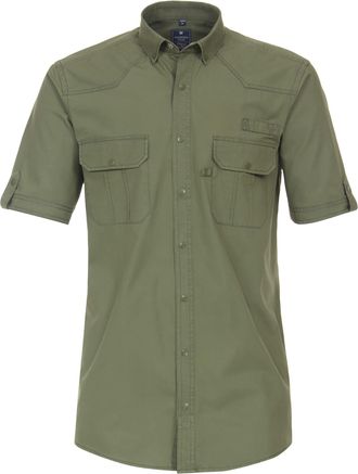 Redmond Freizeithemd Kurzarm Uni Comfort Fit 60 grün XL