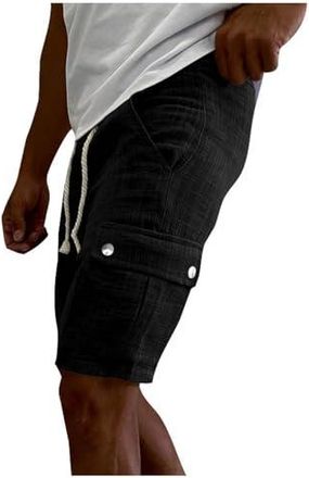 Generic Pantalon cargo pour homme 2026 - Short de jogging fin avec cordon de serrage - Tendance d&eacute;t&eacute; d&eacute;contract&eacute;e, Noir, 3XL