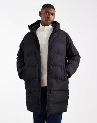 Jack & Jones Doudoune longue &agrave; capuche - Noir