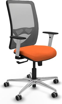 Piqueras y Crespo Schreibtischstuhl aus Stoff Zulema mit wei&szlig;en und schwarzen Armlehnen, h&ouml;henverstellbare Lendenwirbelst&uuml;tze, ausgestattet mit Sincro 3 Positionen und 