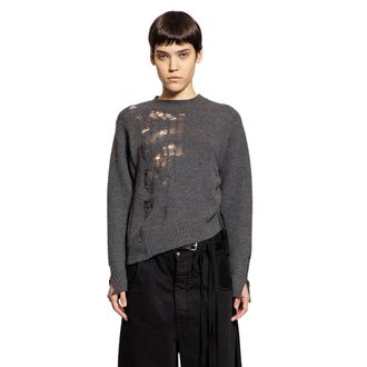 Ann Demeulemeester Gabriela Destroyed Seed Stitch Sweater
