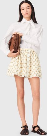 Maje Gemusterter Rock Mit Zackenlitze - Jaune Petites Fleurs Print - Maje