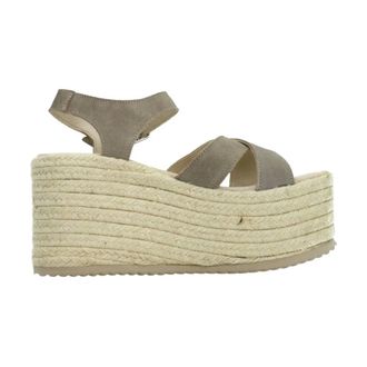 Yellow Sandales &agrave; boucle et talons compens&eacute;s - Femme - Chaussures - Beige - Taille: 41 EU