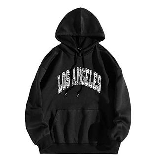 Generic Sweat à capuche à manches longues pour homme Los Angeles California University - Léger - Vintage - Cordon de serrage - Haut tendance - Imprimé lettre 