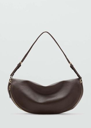 Mango Sac port&eacute; &eacute;paule ovale chocolat - Femme - Taille unique - MANGO
