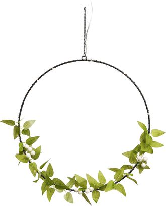 Bonetti Dekoring Ø 30 cm beleuchtet zum Aufhängen mit Rentier oder Mistelzweig Motiv, aus Metall, Moderne Fensterdeko (Mistelzweig)