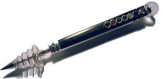 None 7 Chakra Stab Wand Turmalin schwarz mit Spirale