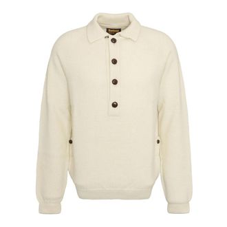 Barbour Pullover mit Kragen Kreide - - Knitwear - Herren - Beige - S